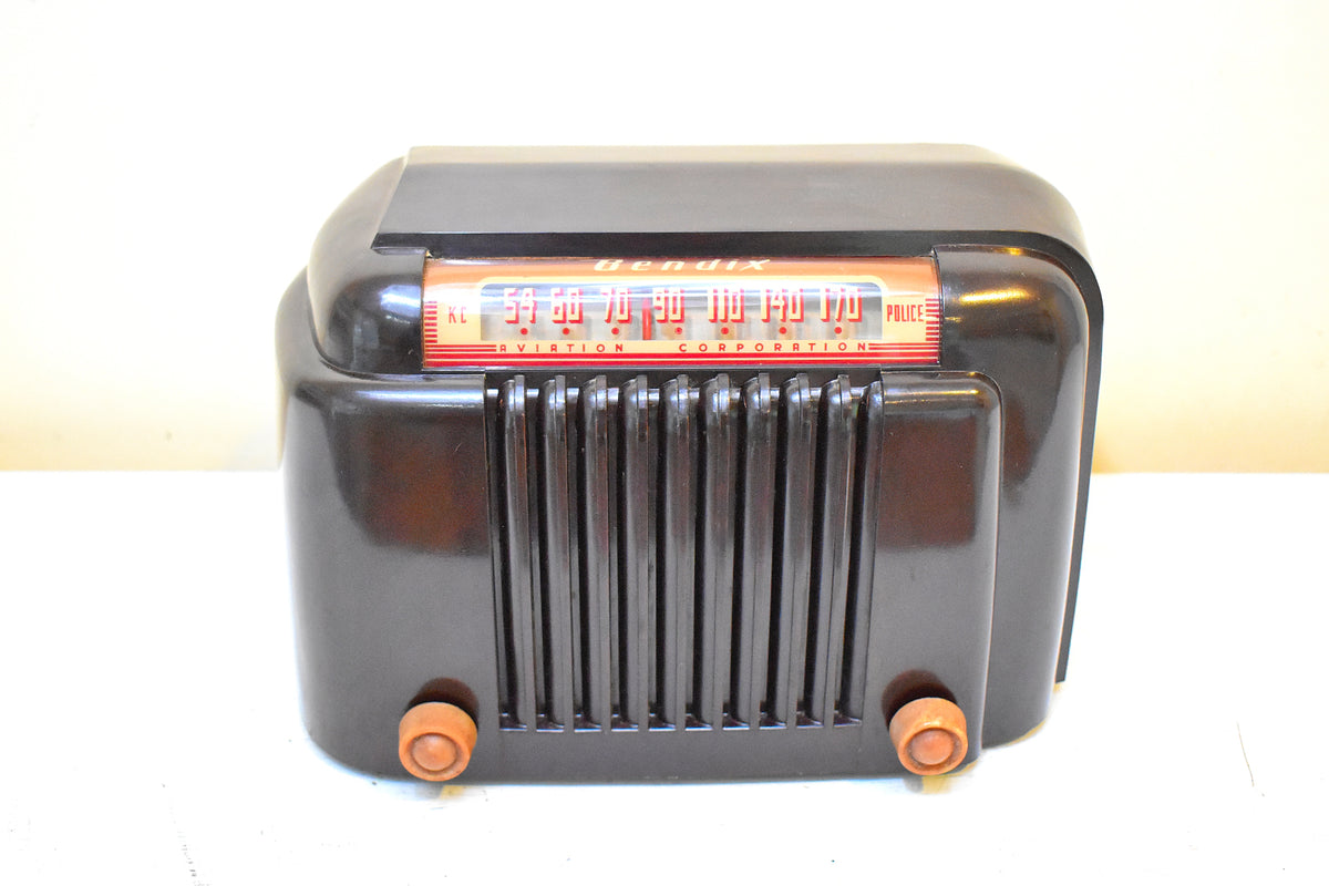 Marble Brown Bakelite 1949 Bendix Model 526A AM Vacuum Tube Radio Clas ...