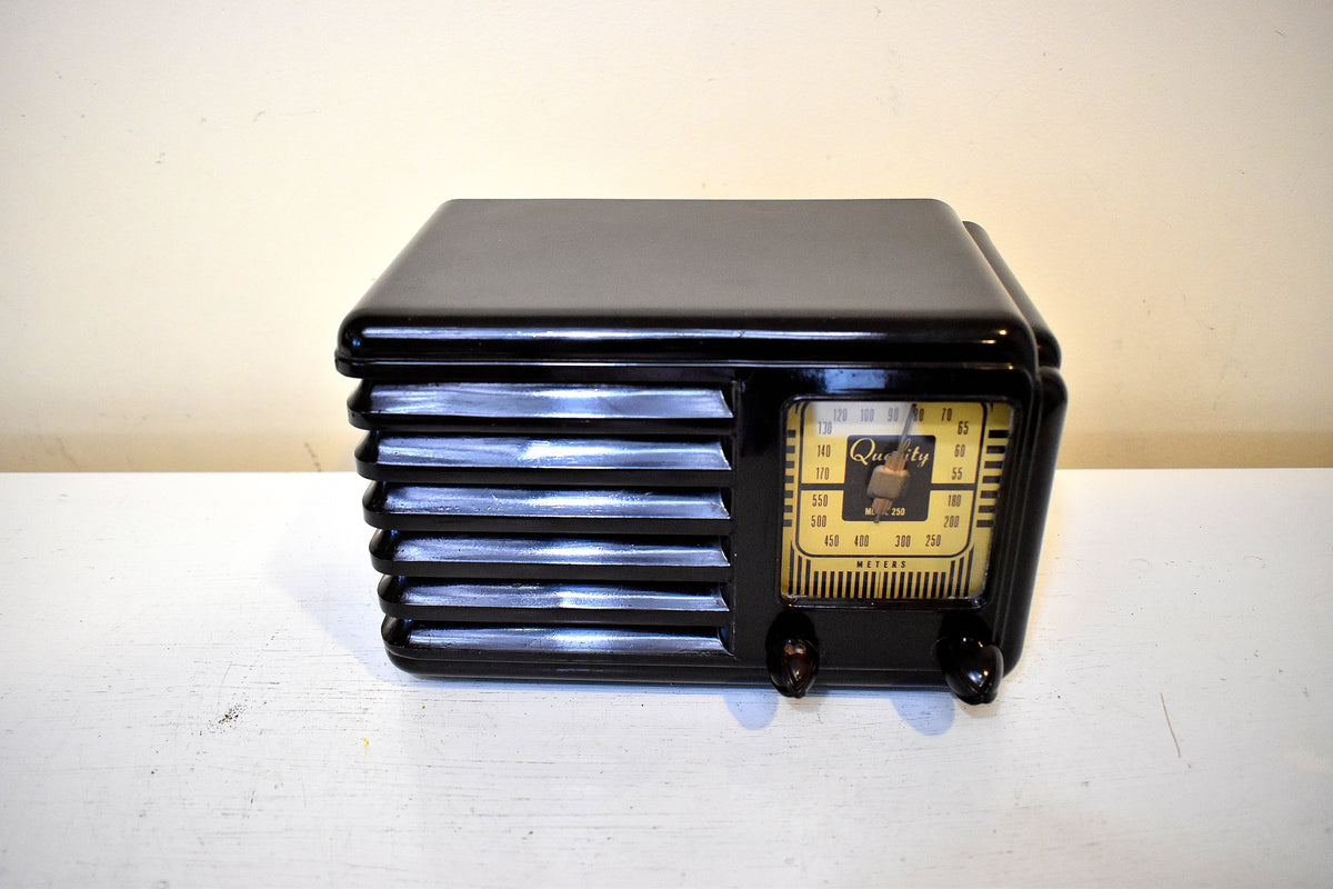 Gloss Brown Bakelite 1940s Quality Radio Model 250 Vacuum Tube AM Radi ...
