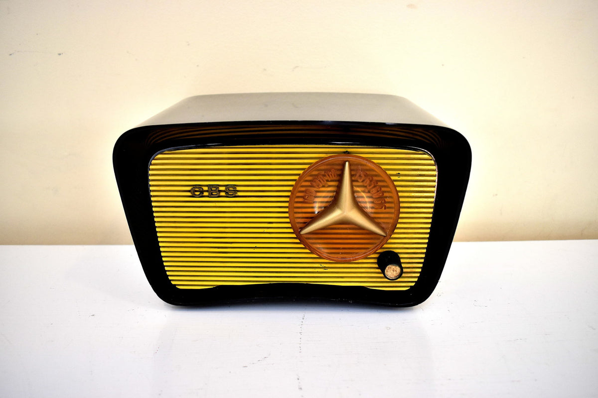 Bumble Bee Yellow and Black 1959 CBS Model C2160 Vacuum Tube AM Clock ...