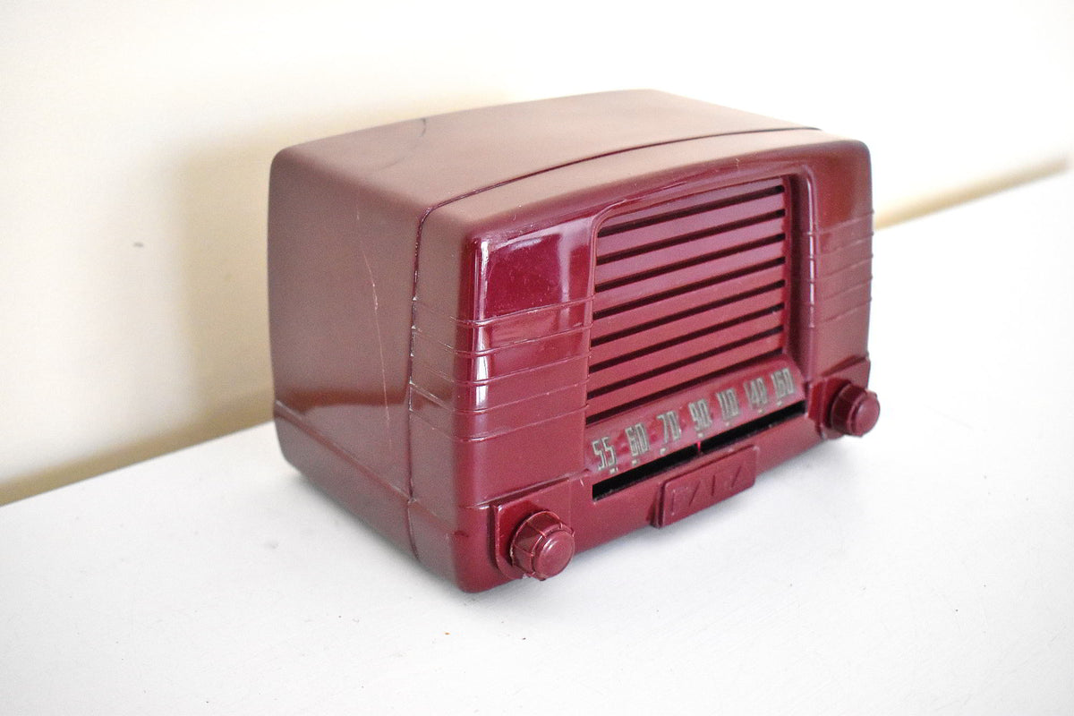 Burgundy Red 1949 FADA Model 855 Coloradio AM Vacuum Tube Radio Sounds ...