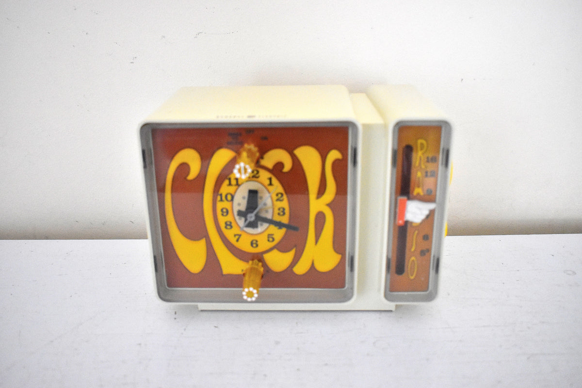 GROOVY 1969 General Electric C3300A AM Solid State Transistor Alarm Cl ...
