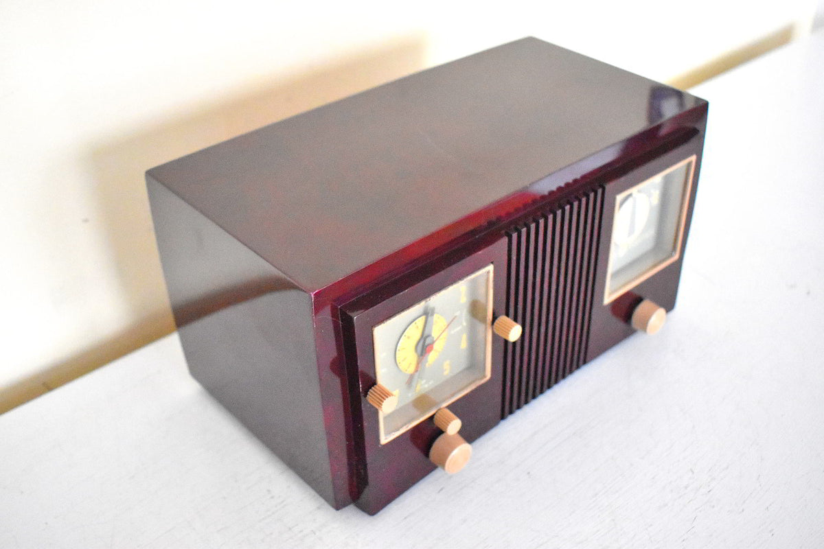Bluetooth Ready To Go - Burgundy Swirly Vintage 1952 General Electric ...