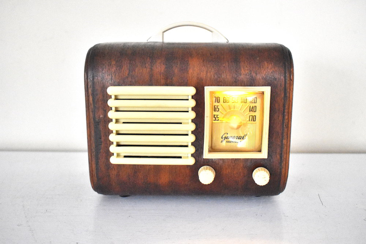 Solid Wood 1947 General Television Model 2A5 AM Vacuum Tube Radio Tota ...