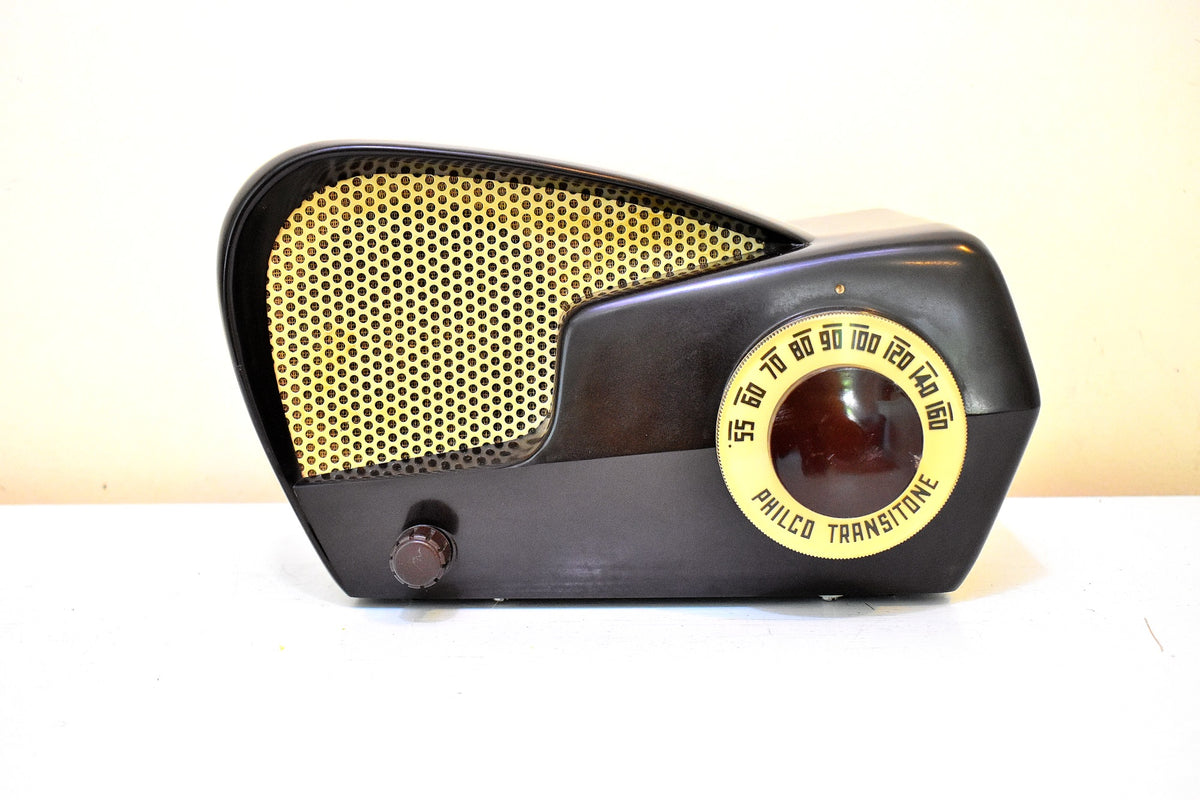 Boomerang Brown Bakelite 1949 Philco Model 49-501 AM Vacuum Tube Radio ...