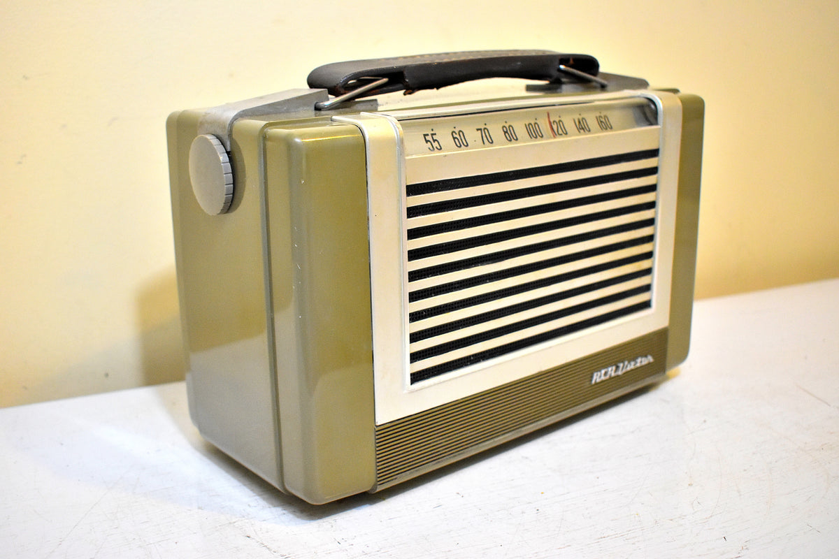 Olive Gray 1955 RCA Victor Model 6-BX-63 Portable Vacuum Tube AM Radio ...