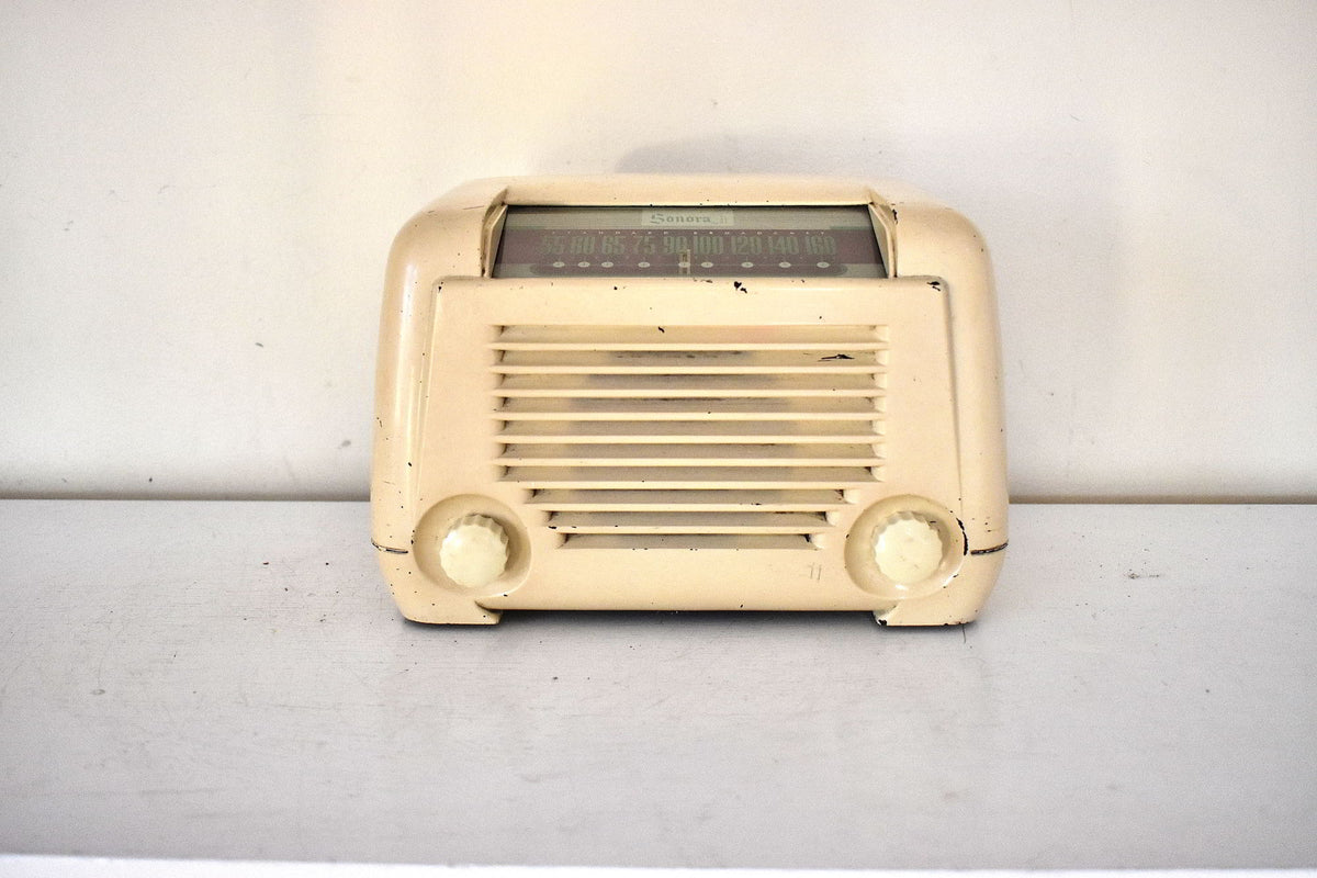 Bluetooth Ready To Go - Cream Ivory Post War 1946 Sonora RBU-175 AM Va ...