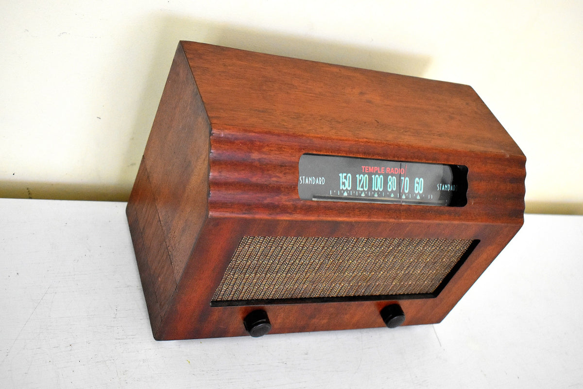 Artisan Crafted Wood 1946 Temple Model E514 Vacuum Tube AM Radio! Exce ...