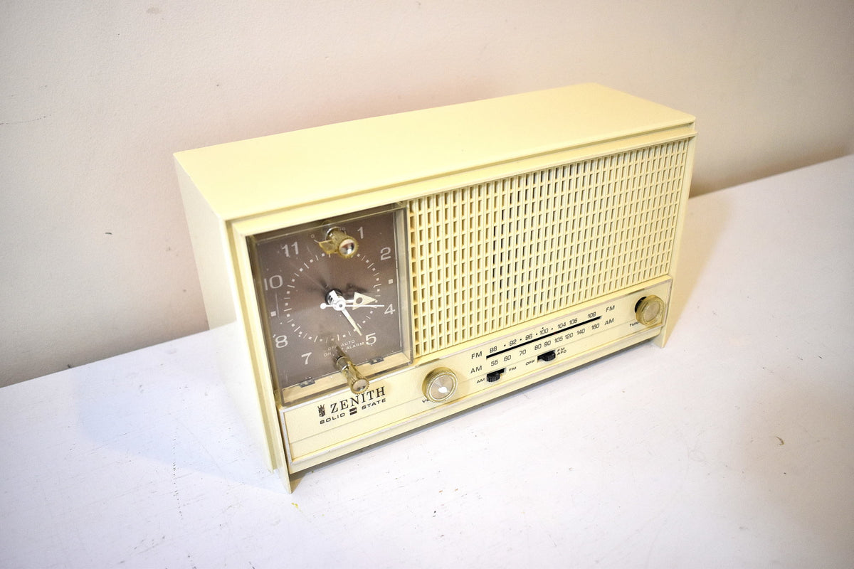 Bluetooth Ready To Go - Linen Ivory 1965 Zenith Model A-402W AM FM Sol ...