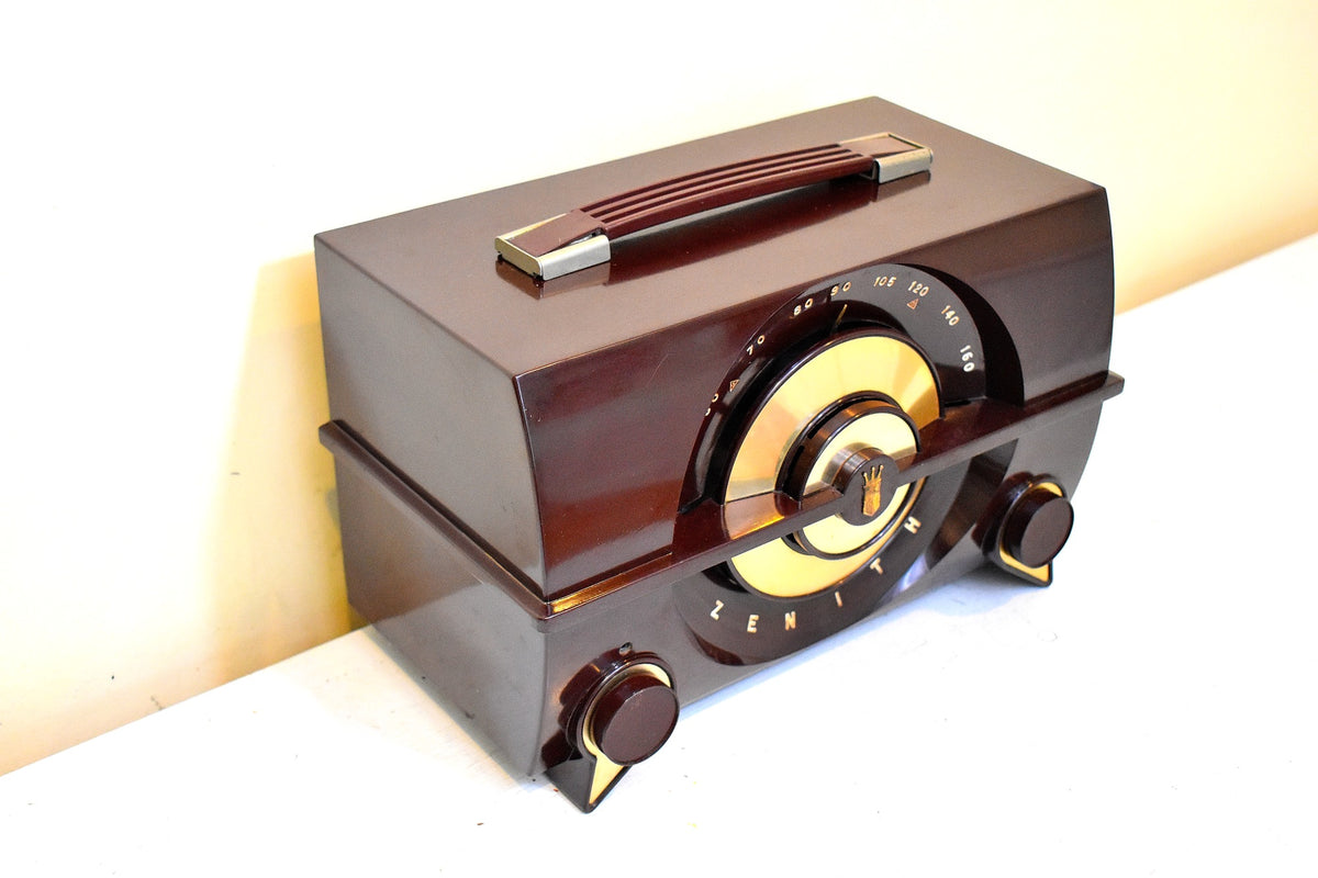 Siena Brown 1954 Zenith Model R615 AM Vacuum Tube Radio Beautiful Desi ...