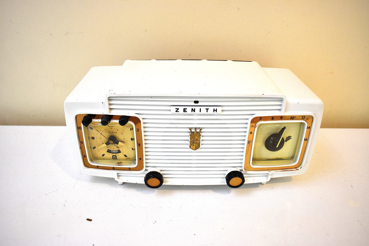 Arctic White 1954 Zenith Model T524W Vacuum Tube Radio Looks and Sound ...