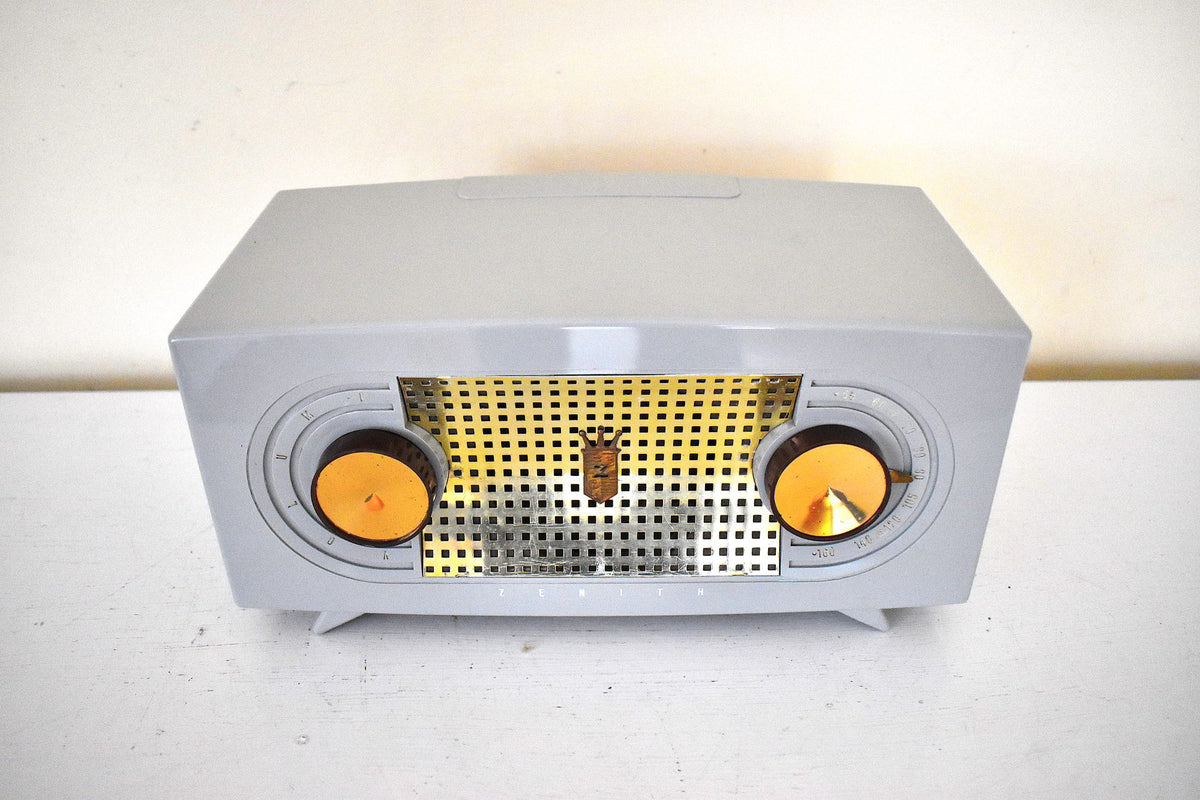 Naval Gray 1955 Zenith "Broadway" Model Z510G AM Vacuum Tube Radio Exc ...