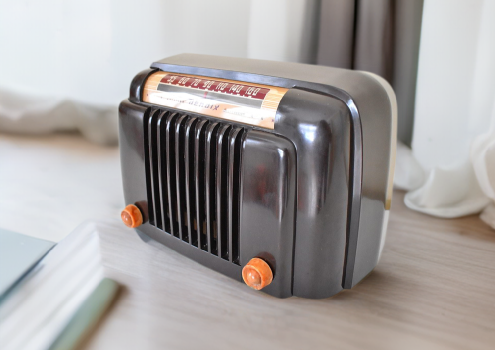 Marble Brown Bakelite 1949 Bendix Model 526A AM Vacuum Tube Radio Clas ...