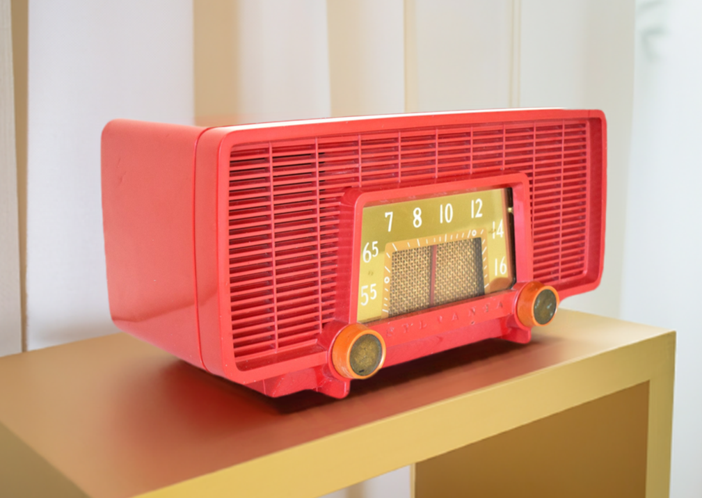 Flyer Red 1959 Sylvania R518-8483 AM Vacuum Tube Radio Sounds Great! L ...