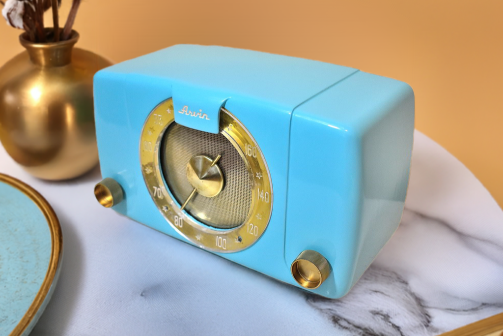 Daphne Blue 1950 Arvin Model 451T Vacuum Tube Radio Sounds Great Coole ...