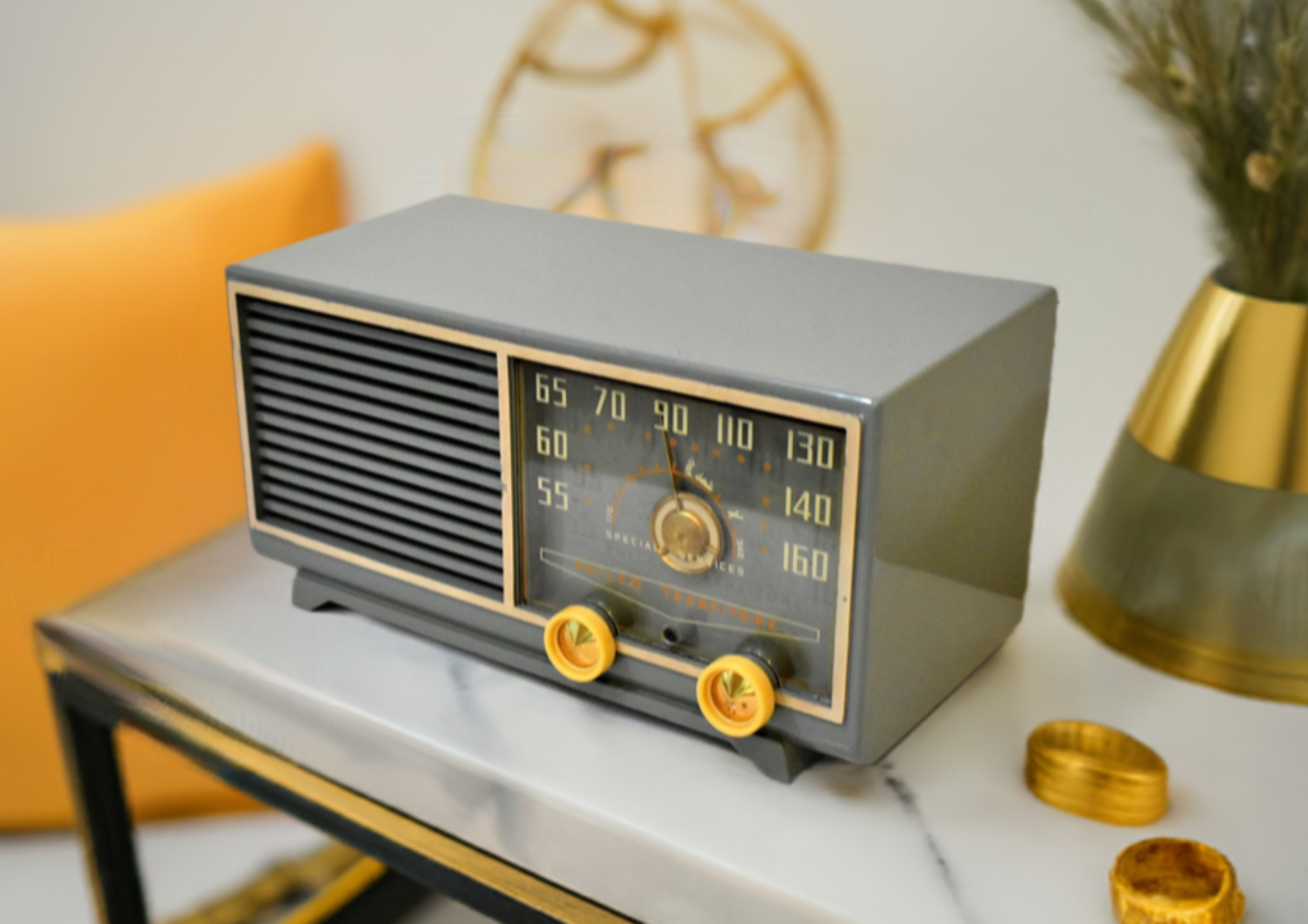 Sagebush Green 1953 Philco Transitone Model 53-562 AM Vacuum Tube Radi ...