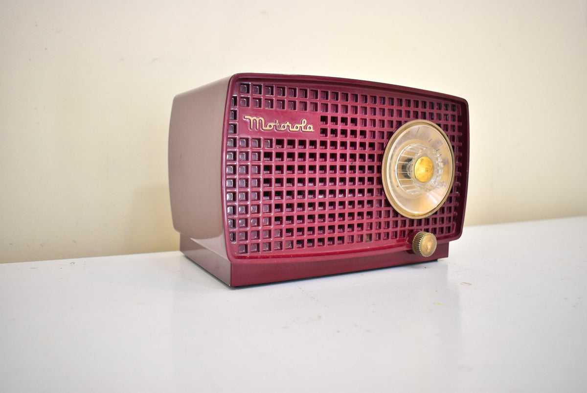 Magenta Red 1959 Motorola Model 59R1 Vacuum Tube AM Radio Excellent Co ...