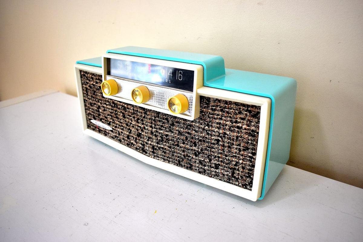 Ming Blue 1959 Silvertone Model 9009 Vacuum Tube AM Radio Rare Beautif ...