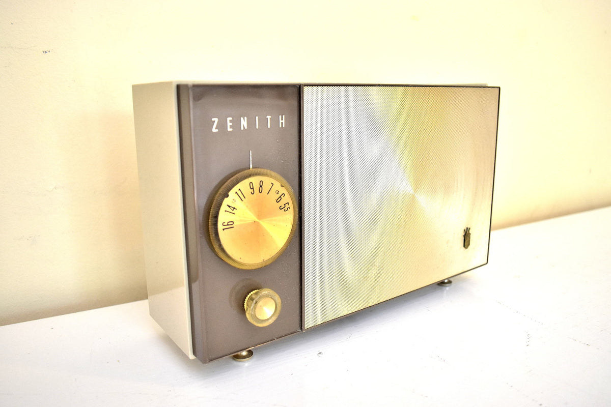Bluetooth Ready To Go - Beige Gold Beauty 1960 Zenith Model F512 AM Va ...