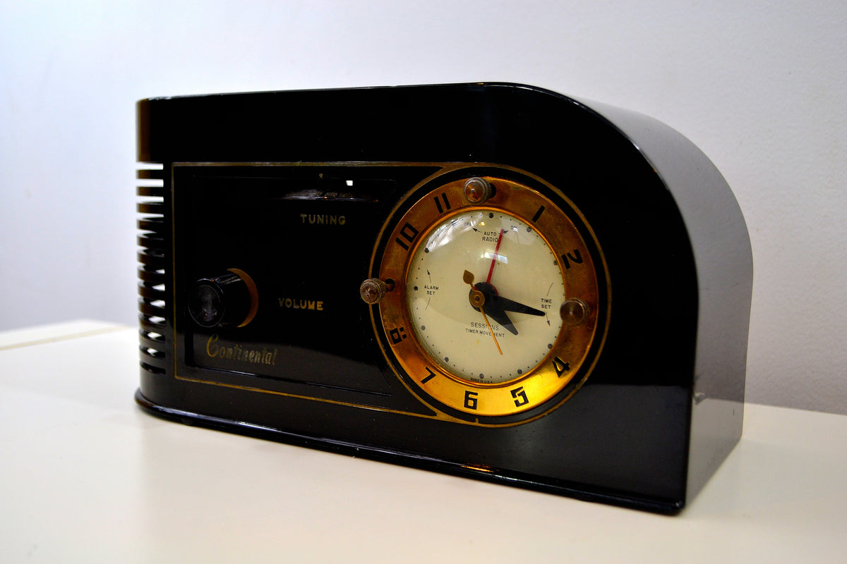 Casablanca Black 1948 Continental Model 1600 AM Tube Clock Radio ...