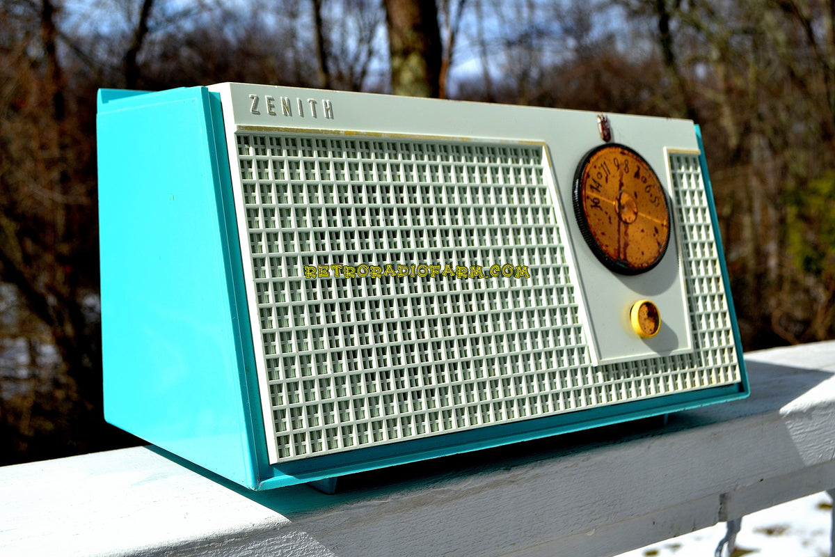Bel-Air Blue And White 1955 Zenith Model F510 AM Antique Radio – Retro ...