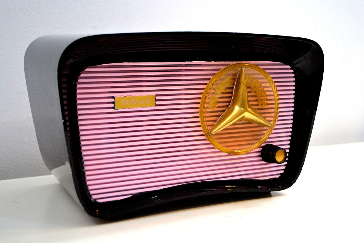 SOLD! - Mar 5, 2020 - Black and Pink 1959 Travler Model T-204 AM Tube ...