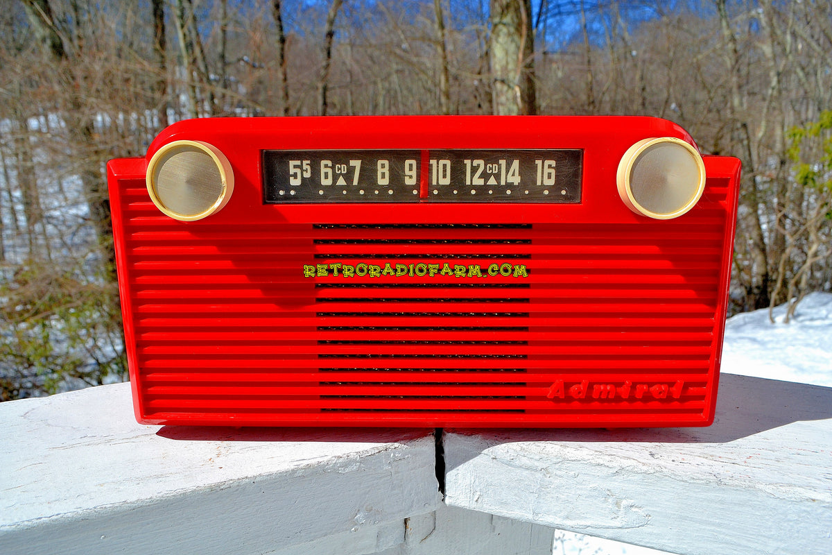 SOLD! - July 26, 2018 - VERMILION Red 1952 Admiral 5G35N AM Tube Radio ...