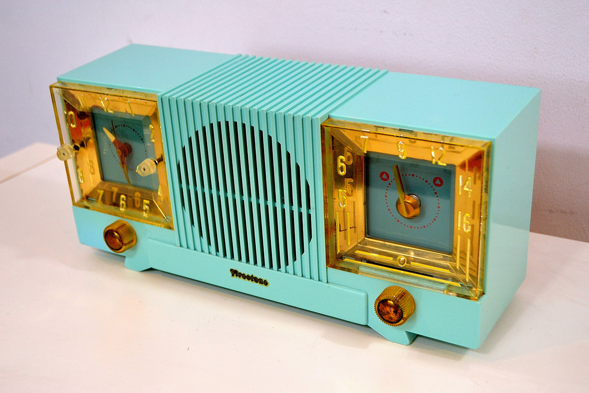 Celeste Blue Mid Century 1952 Firestone Model 4-A-127 Vintage AM Radio ...
