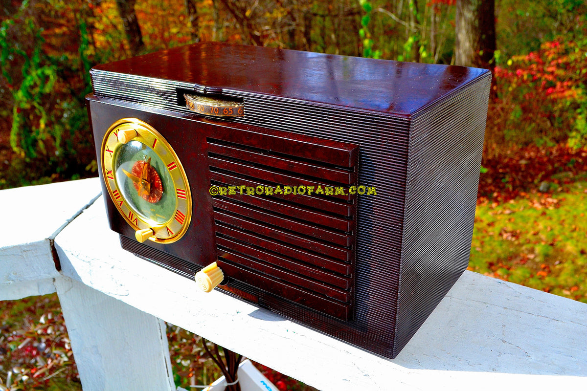 SOLD! - Nov. 19, 2017 - BLUETOOTH MP3 READY - Brown Swirly Mid Century ...