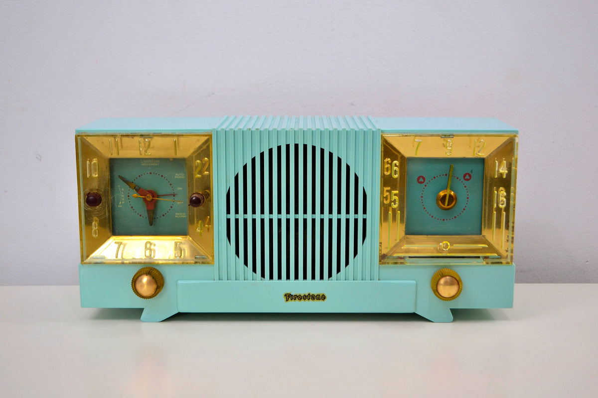 Celeste Blue Mid Century 1952 Firestone Model 4-A-127 Vintage AM Radio ...
