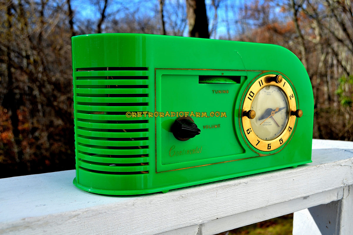 VERDE GREEN Golden Age Art Deco 1948 Continental Model 1600 AM Tube ...