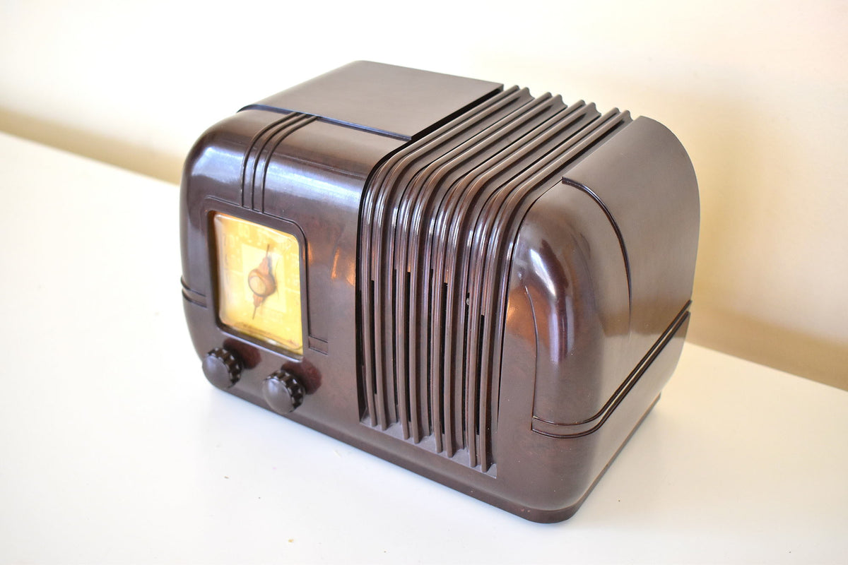 Siena Brown Bakelite 1947 Arvin Model 544 "Lefty" Vacuum Tube AM Radio ...