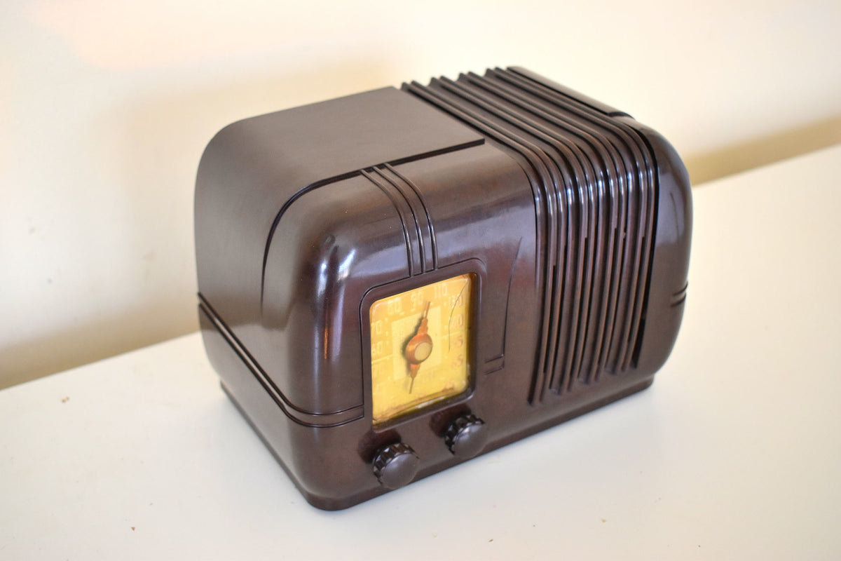Siena Brown Bakelite 1947 Arvin Model 544 "Lefty" Vacuum Tube AM Radio ...