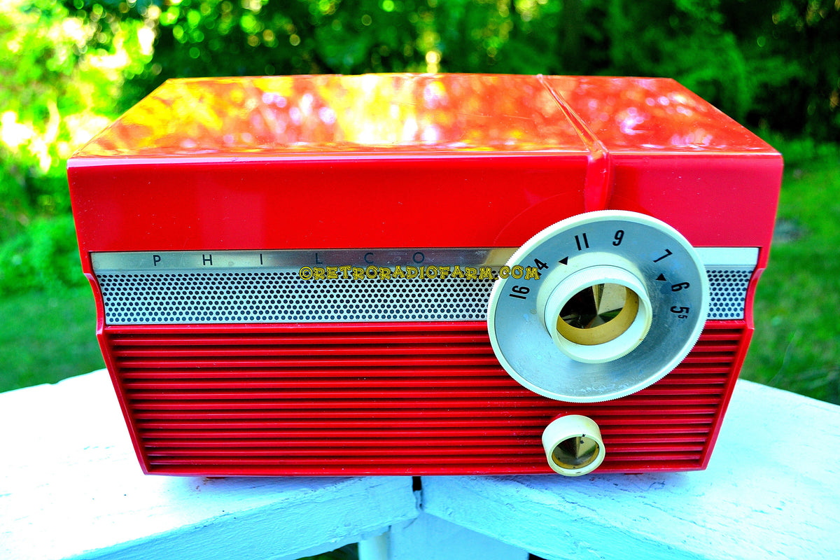 SOLD! - Dec. 6, 2017 - FLAME RED Mid Century Jet Age Retro 1959 Philco ...
