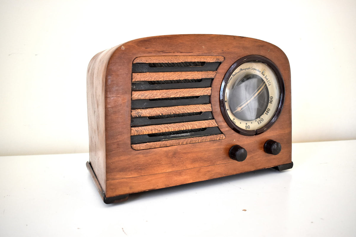 Curved Artisan Handcrafted Wood 1947-48 Emerson Model 544 Vacuum Tube ...