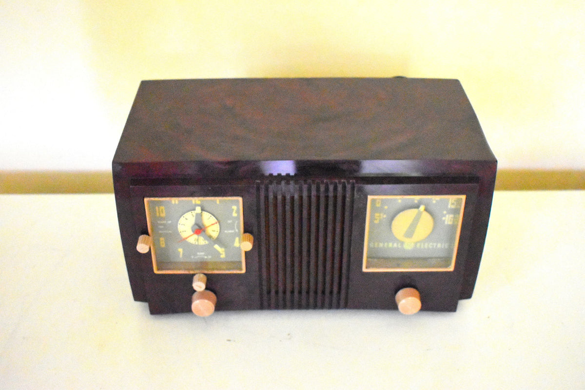 Bluetooth Ready To Go - Burgundy Swirly Vintage 1952 General Electric ...