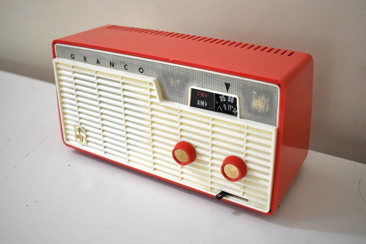 Red Orange 1959 Granco Model 701 AM FM Vacuum Tube Radio Little Cutie ...