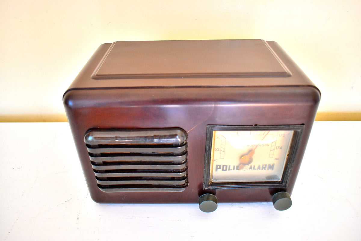 Bluetooth Ready To Go - Nutmeg Brown Bakelite 1947 Monitor Police Alar ...