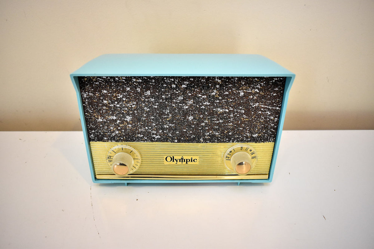 Dove Blue 1956-59 Olympic Model 553 AM Vacuum Tube Radio Little Cutie ...