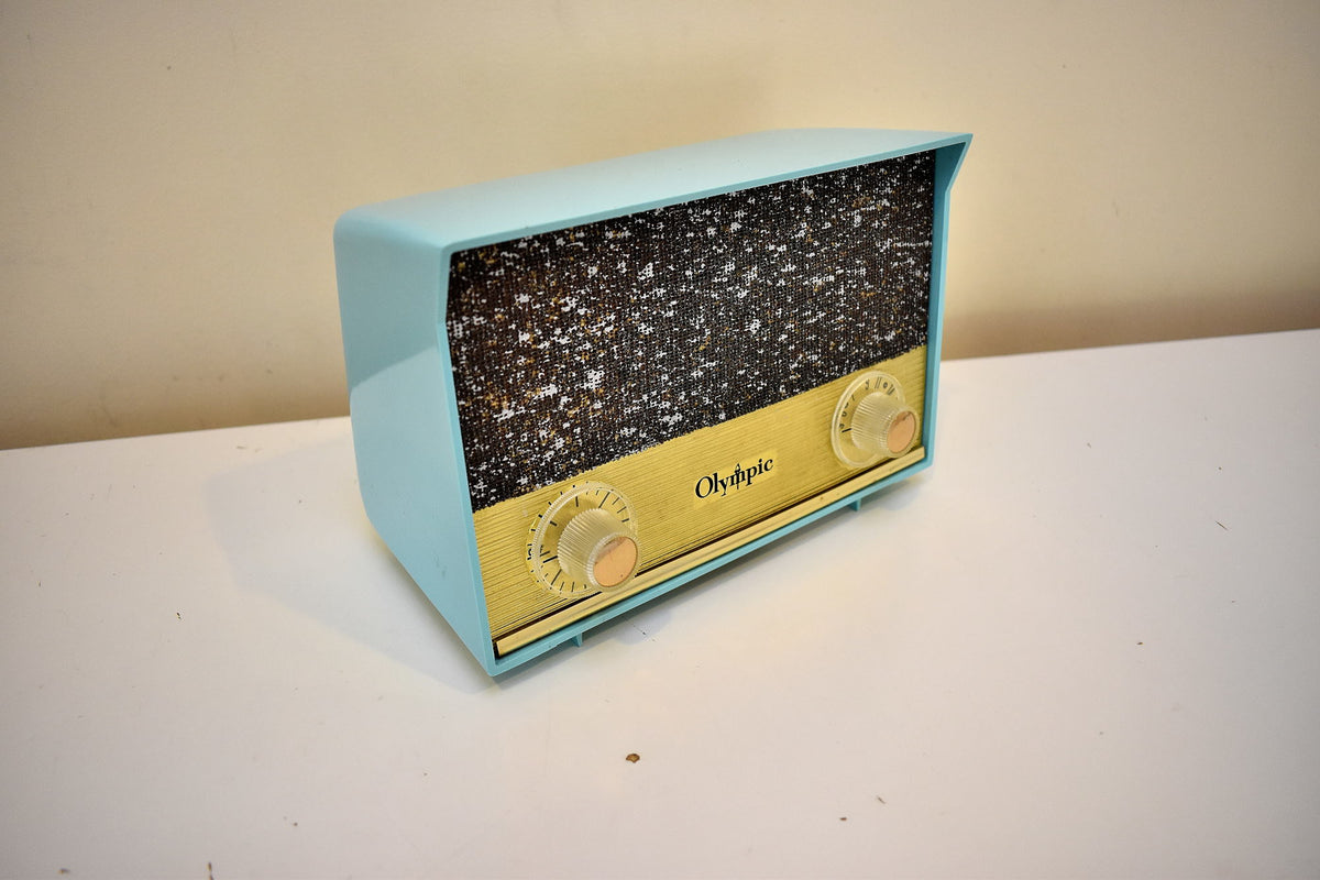 Dove Blue 1956-59 Olympic Model 553 AM Vacuum Tube Radio Little Cutie ...