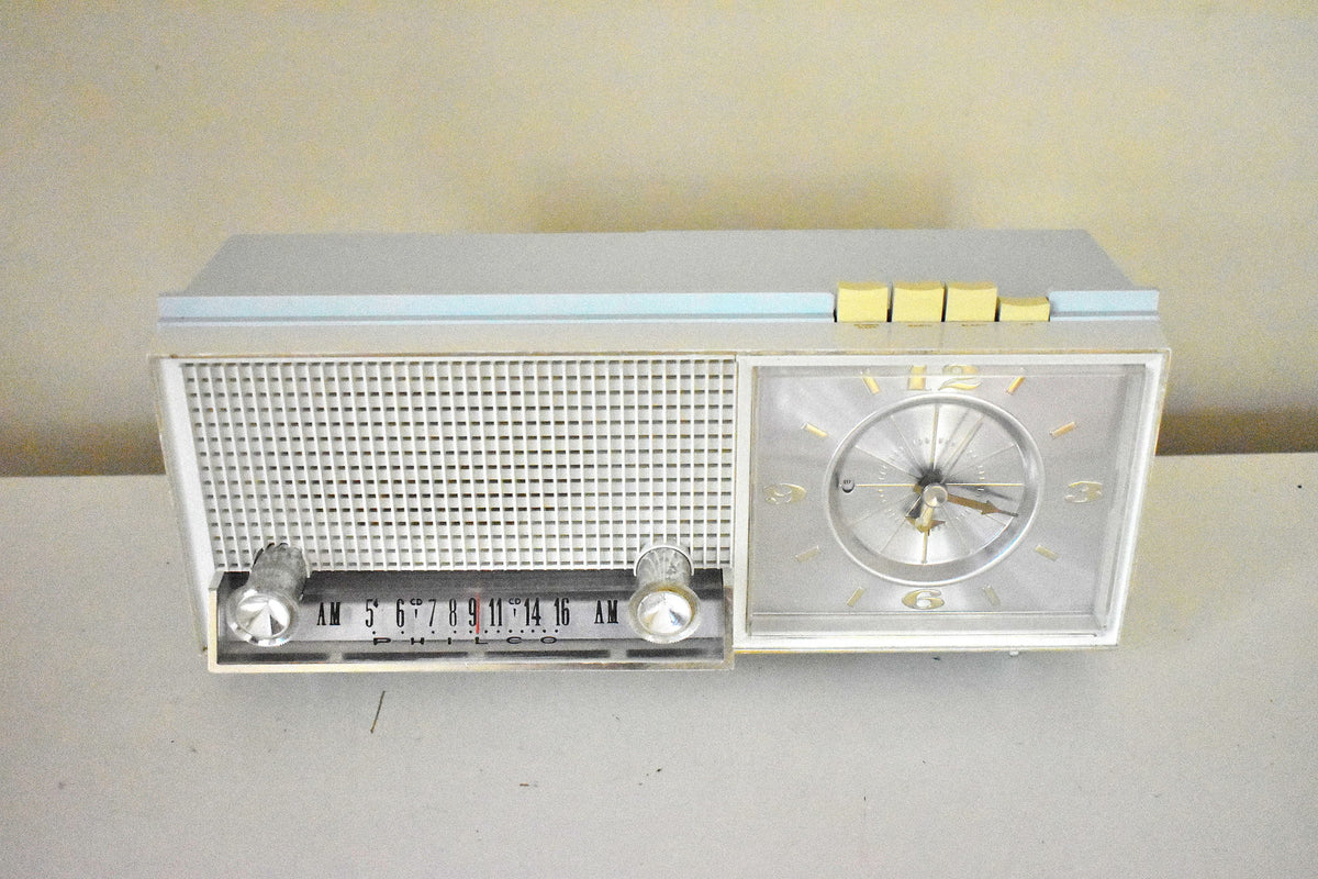Diamond Blue 1964 Philco Model M-716-124 AM Vacuum Tube Radio Sounds a ...