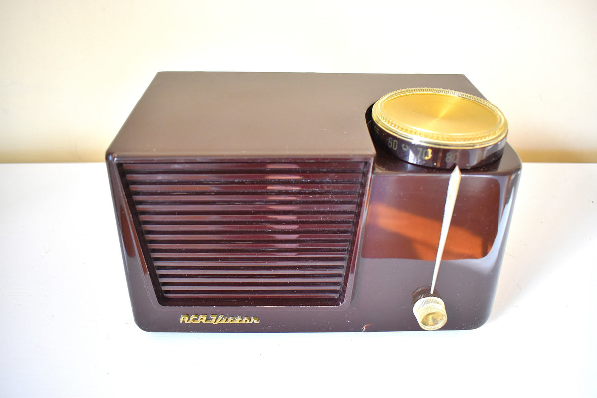 Cubist Dark Chocolate Brown 1954 RCA Victor Model 4-X-551 AM Vacuum Tu ...