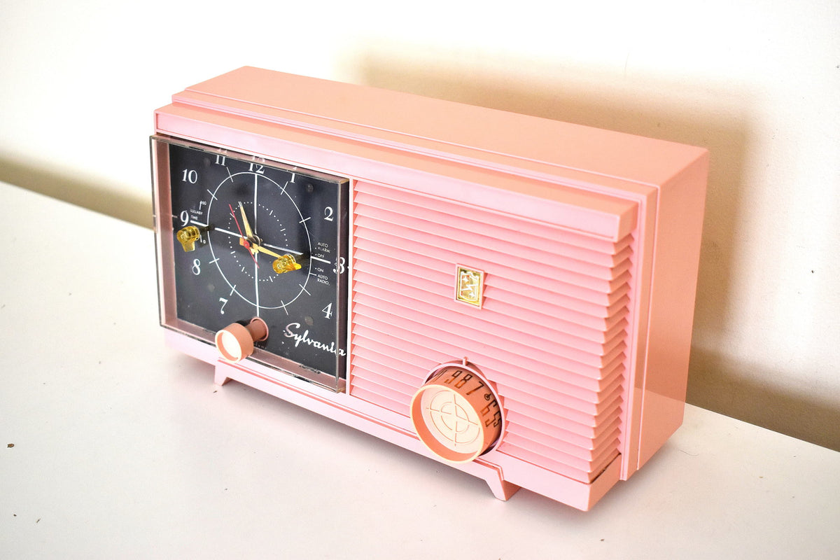Carnation Pink 1960 Sylvania Model 5C10 Vacuum Tube AM Radio Sounds Gr ...