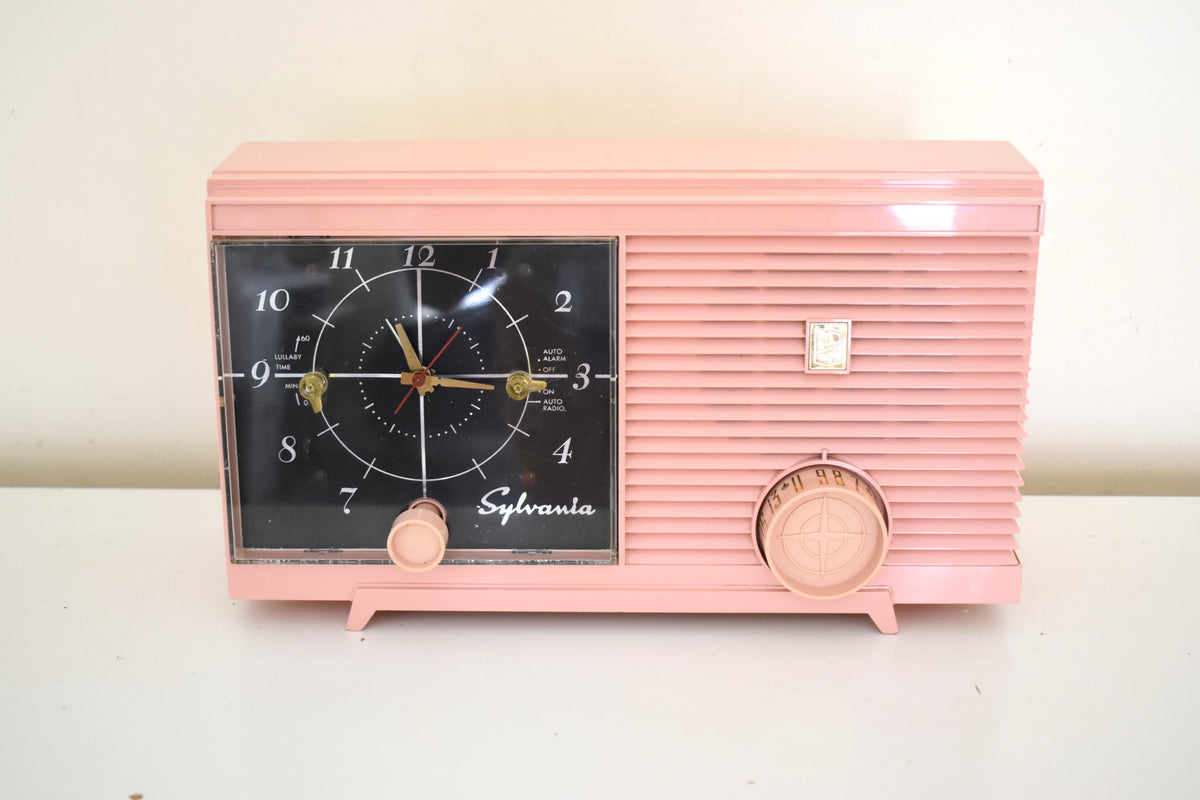 Carnation Pink 1960 Sylvania Model 5C10 Vacuum Tube AM Radio Sounds Gr ...