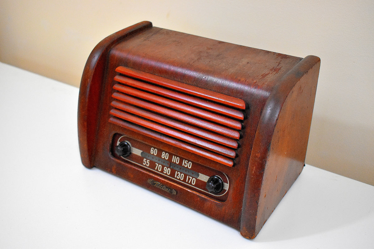 Real Wood 1946 Teletone Model 109 Vacuum Tube AM Radio Sounds Great! R ...