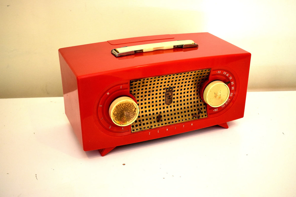 Bluetooth Ready To Go - Crimson Red 1955 Zenith "Broadway" Model R511 ...